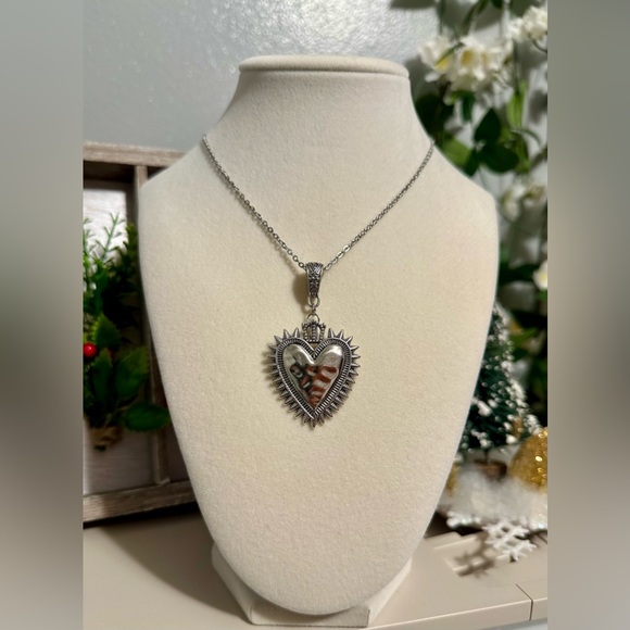Handmade | Jewelry | Sacred Heart Necklace Silver Heart Silver Necklace ...